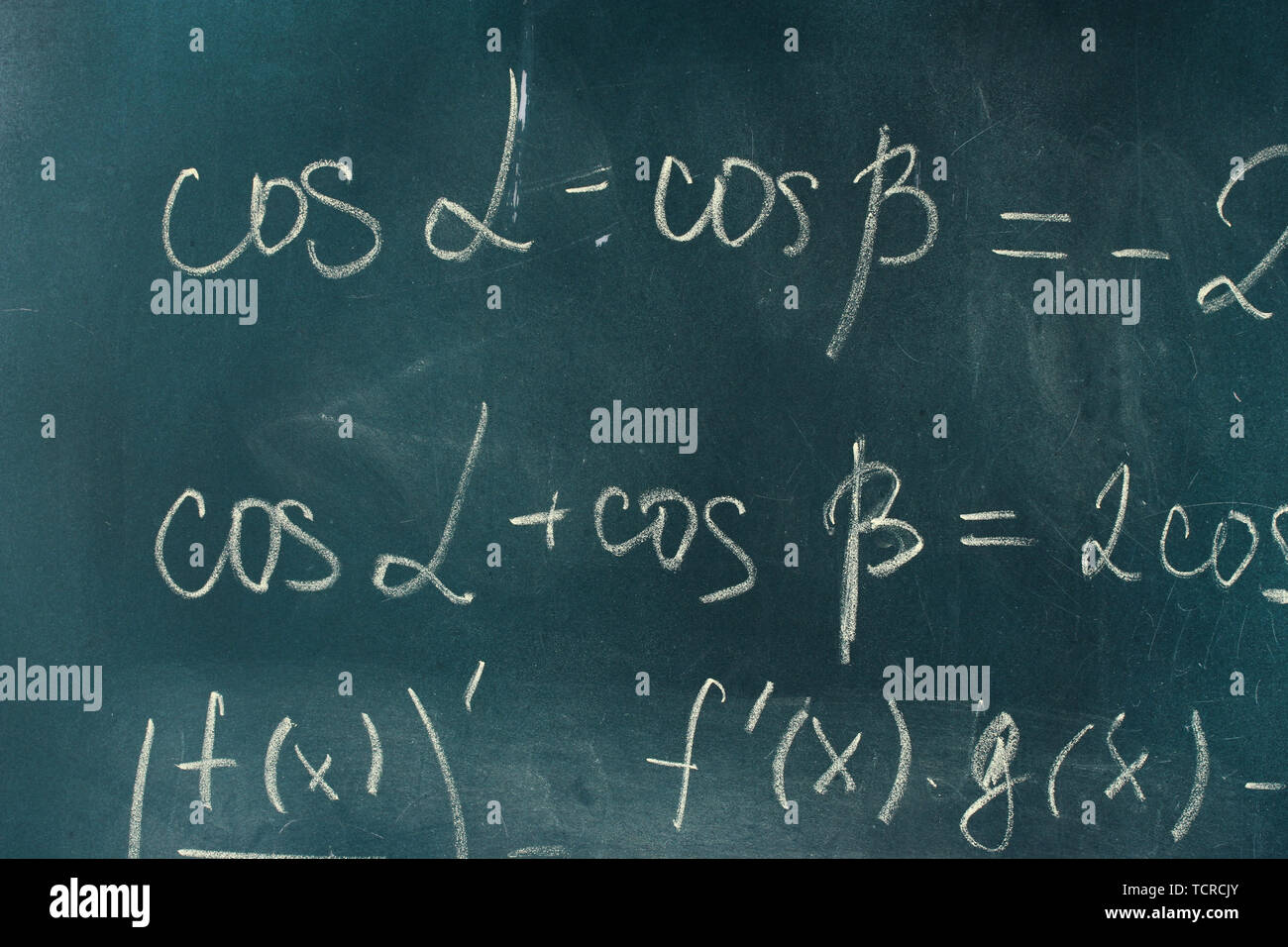 Math formula written on blackboard with chalk Stock Photo - Alamy