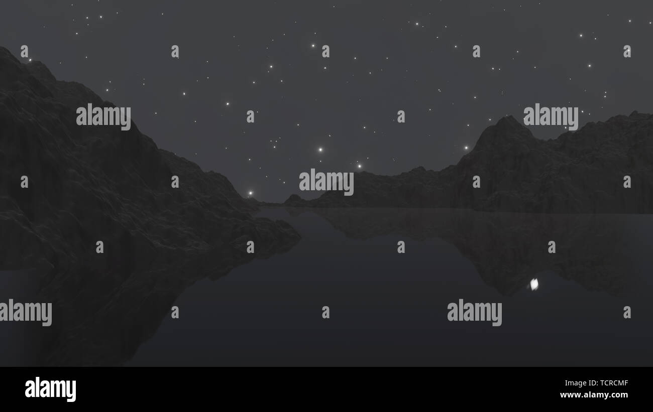 Night time nature landscape and stary sky Stock Photo - Alamy
