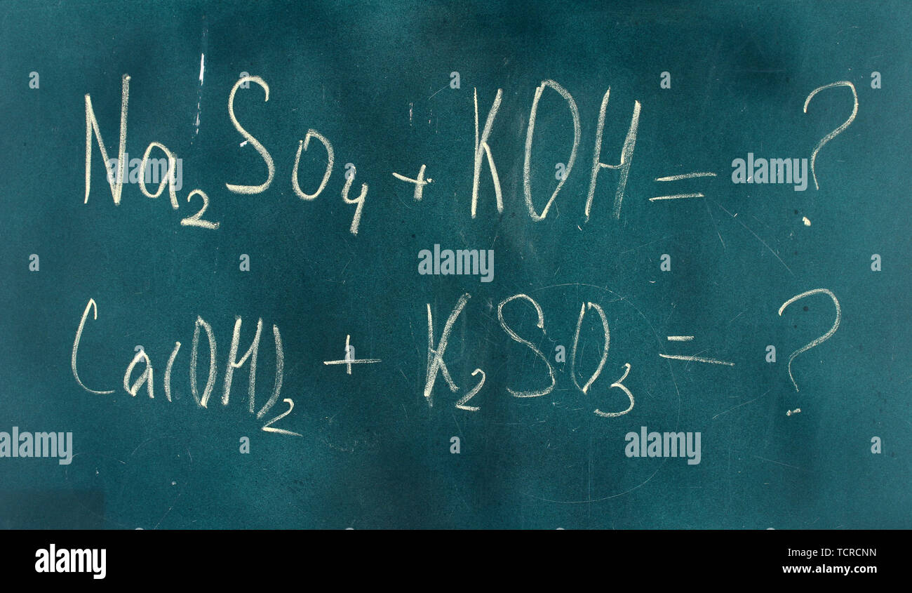 Chemical formula written on blackboard with chalk Stock Photo - Alamy