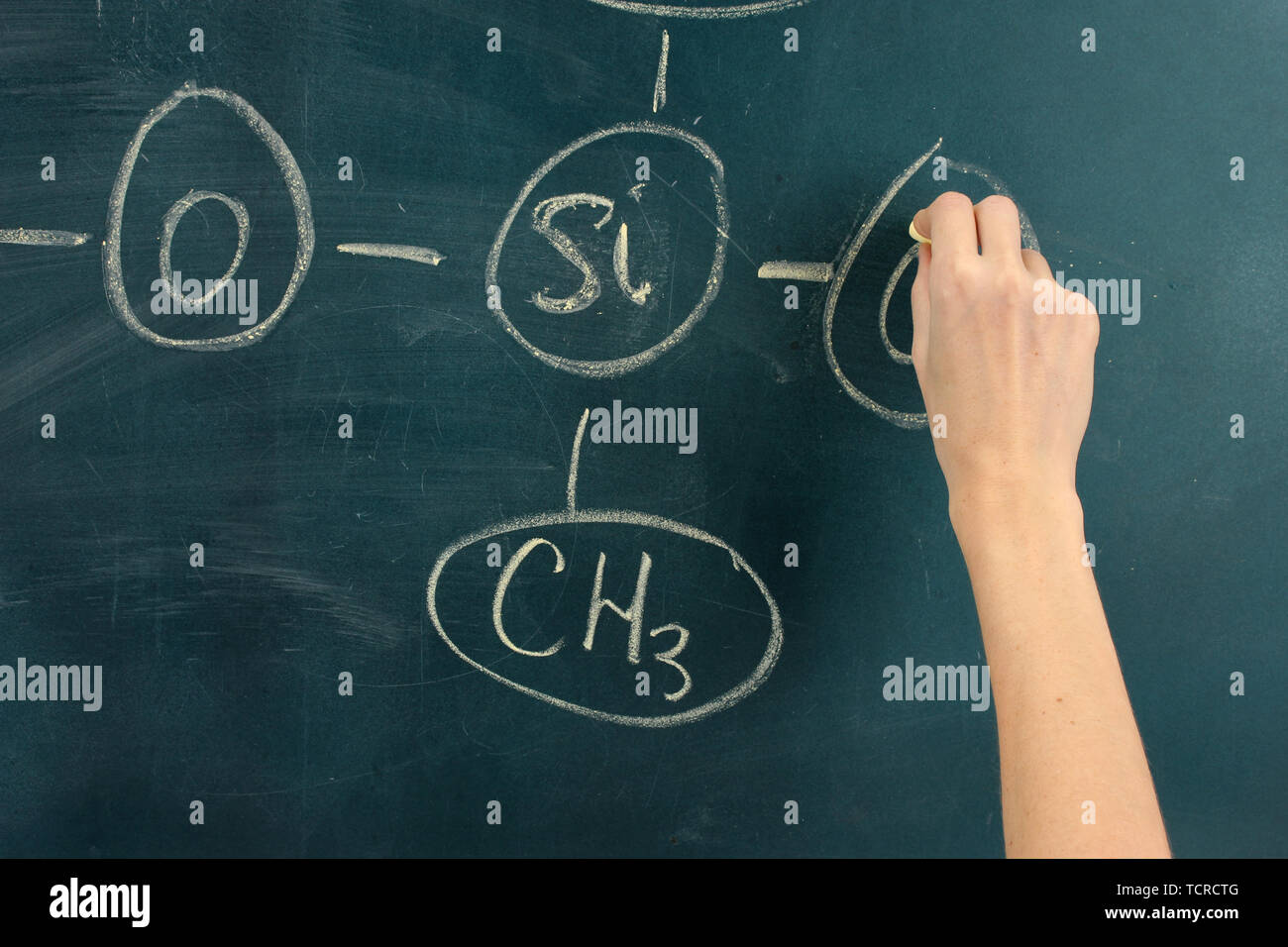Chemical structure formula written on blackboard with chalk Stock Photo ...