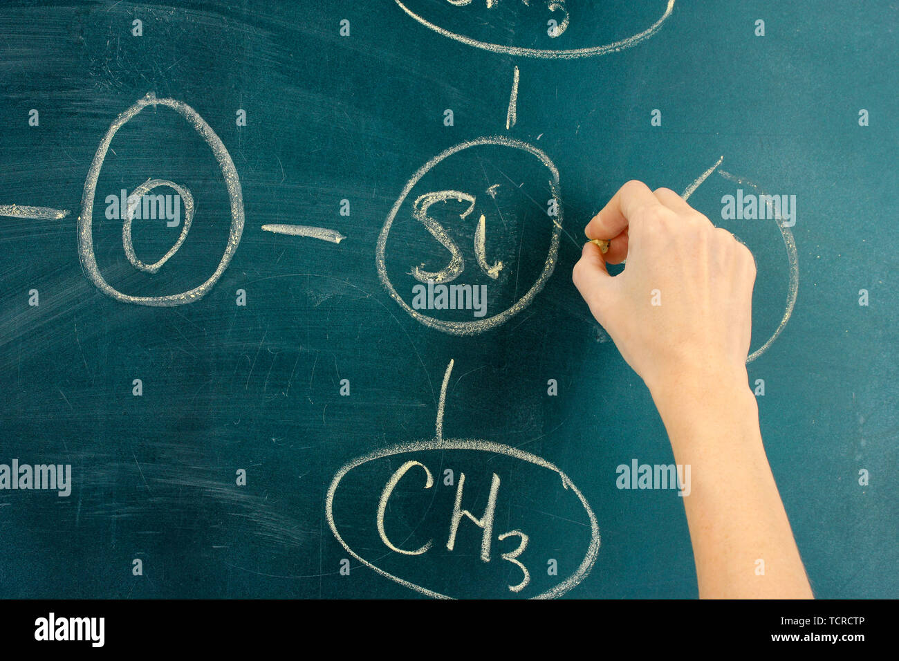 Chemical structure formula written on blackboard with chalk Stock Photo ...