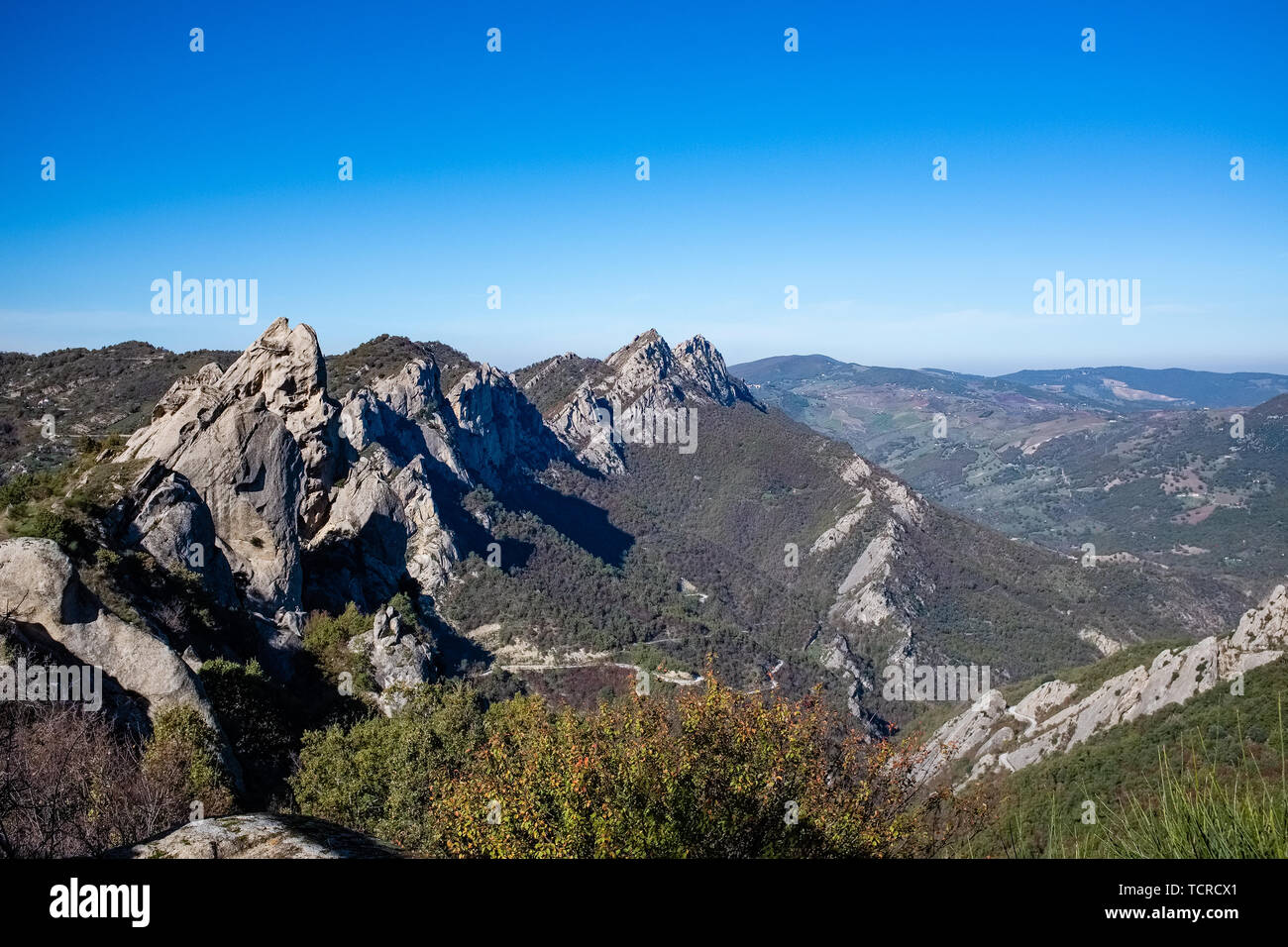 Landscape of Dolomites of Basilicata mountains called Dolomiti Lucane ...