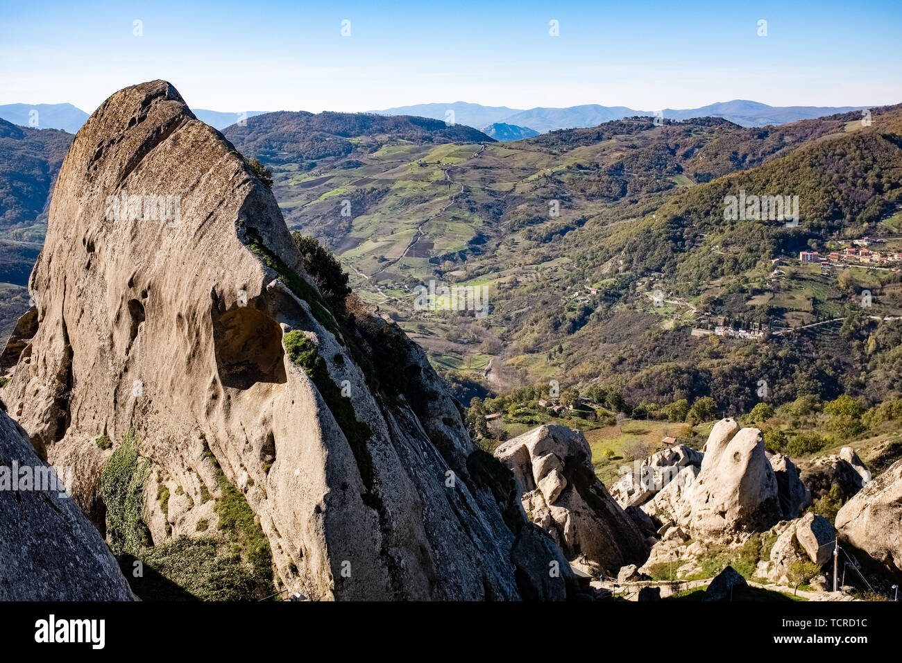 Landscape of Dolomites of Basilicata mountains called Dolomiti Lucane ...