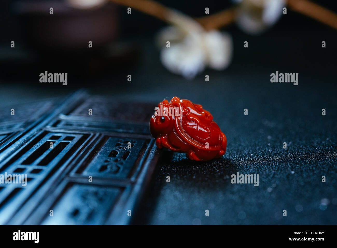 Red Coral Pixiu Stock Photo - Alamy