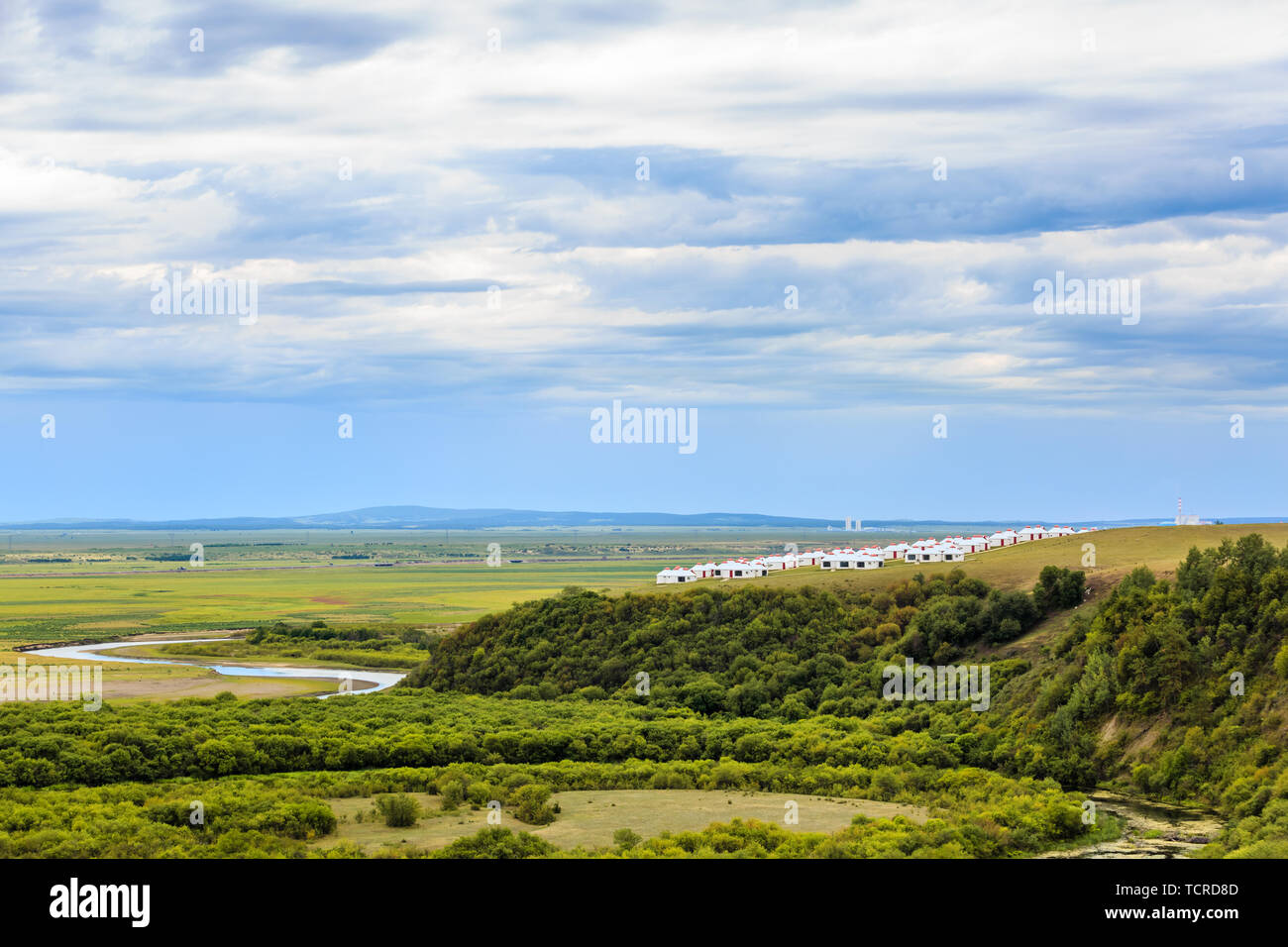 Hulunbuir Bayan Hushuo Mongolian tribal wetland, Inner Mongolia Stock ...
