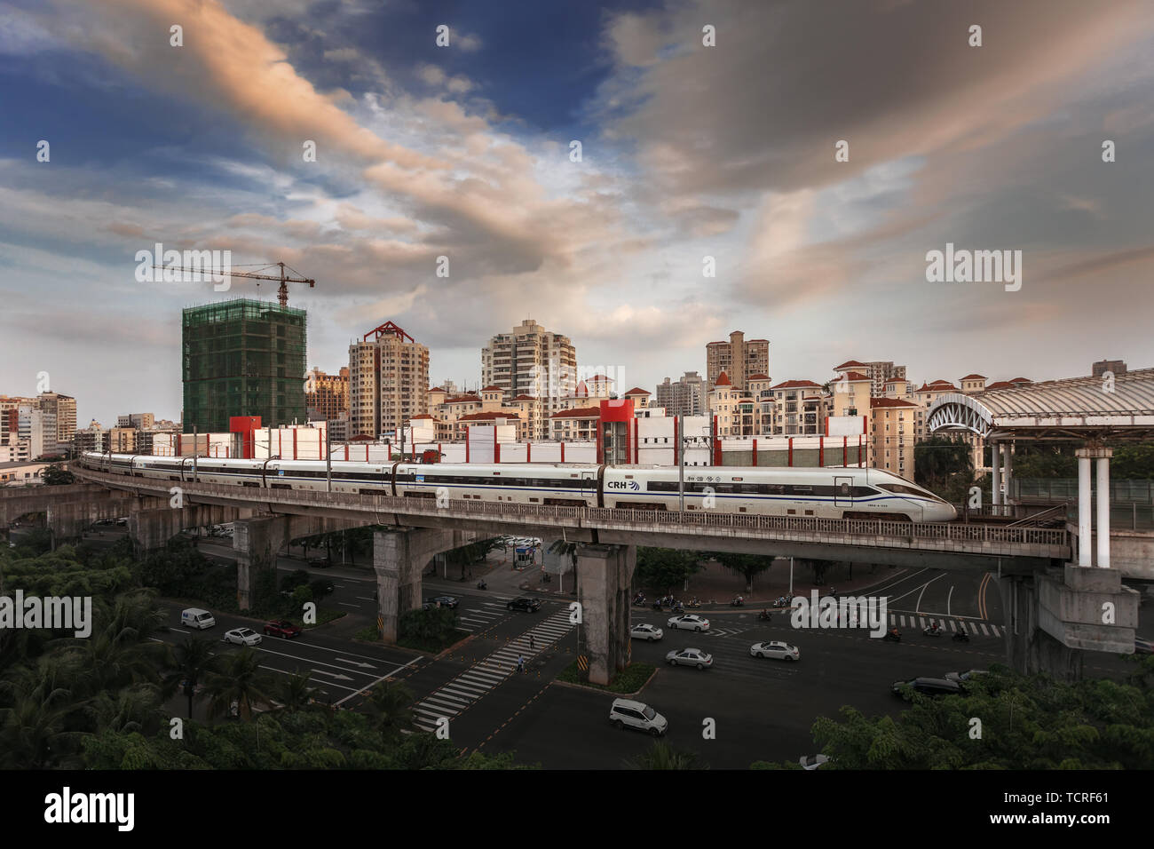 High-speed rail viaduct west of Haikou City Stock Photo - Alamy