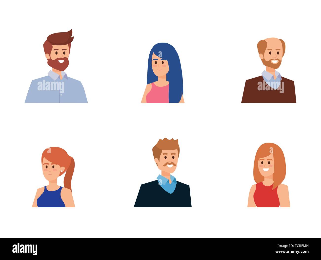 Set cheerful beautiful women Cut Out Stock Images & Pictures - Alamy