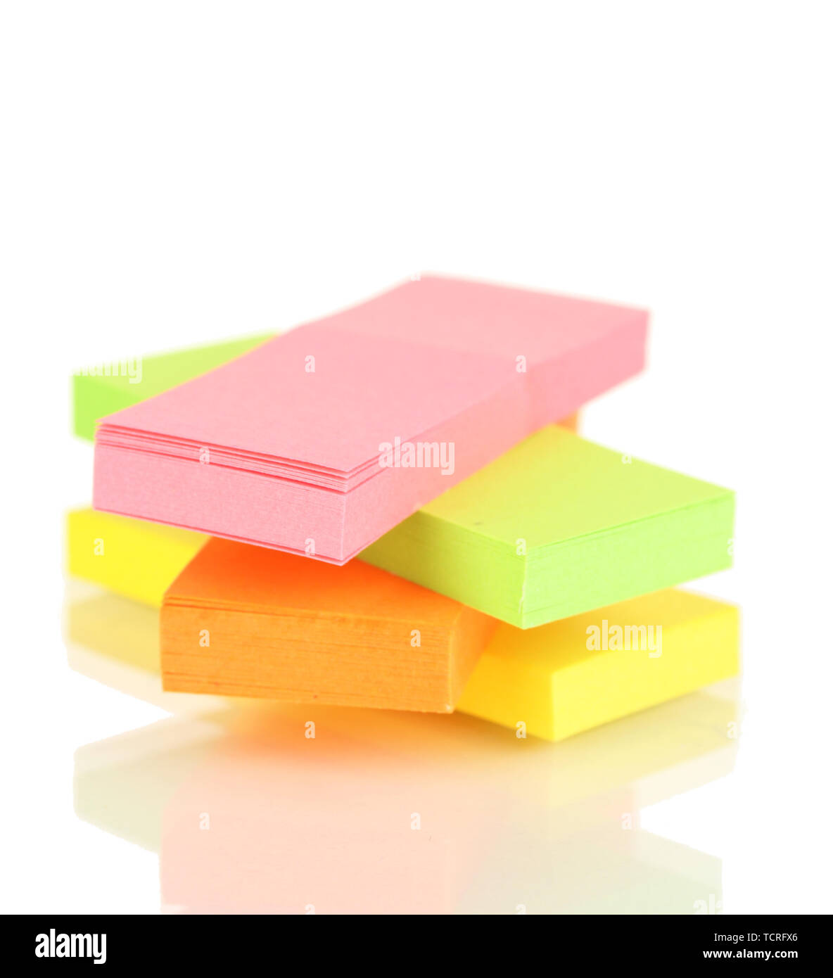 Stack of colorful Sticky Notes isolated on white Stock Photo - Alamy