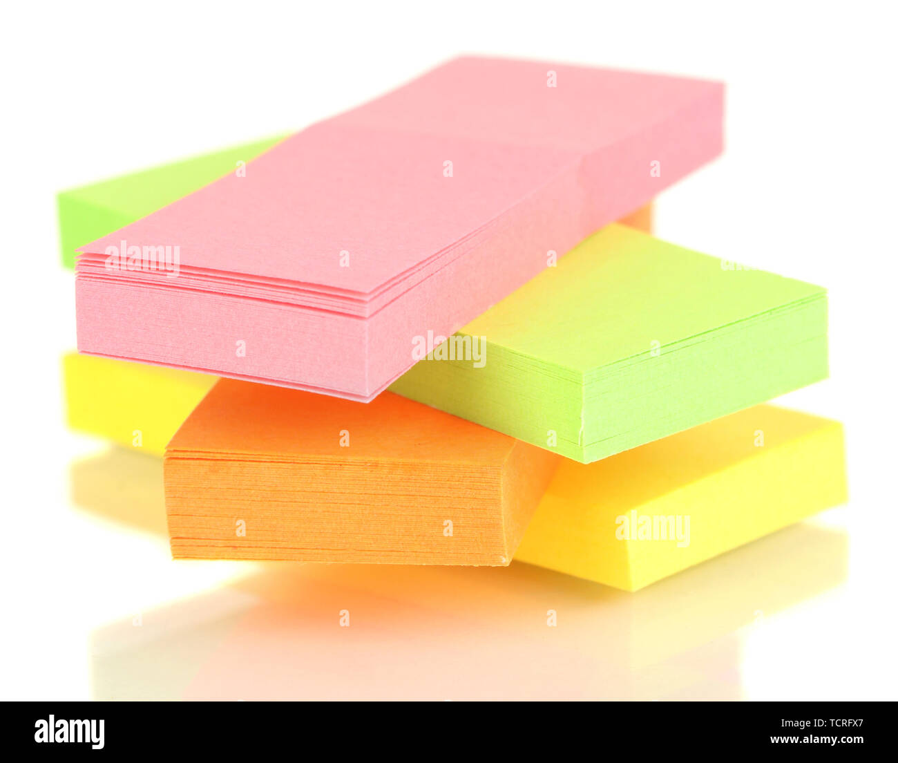 Stack of colorful Sticky Notes isolated on white Stock Photo - Alamy