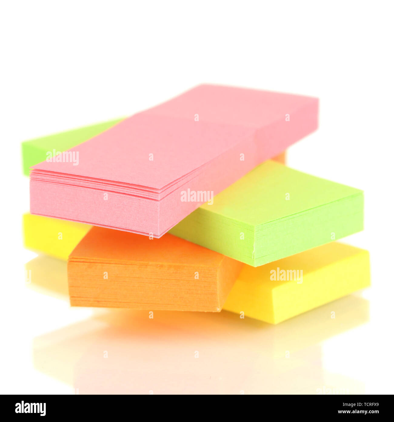 Stack of colorful Sticky Notes isolated on white Stock Photo - Alamy