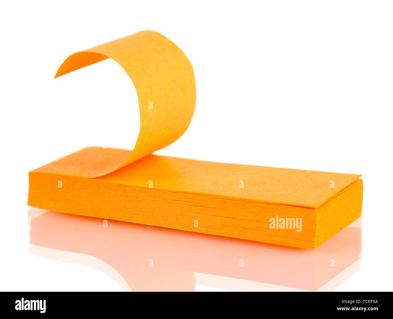 Orange sticky notes isolated on white Stock Photo - Alamy