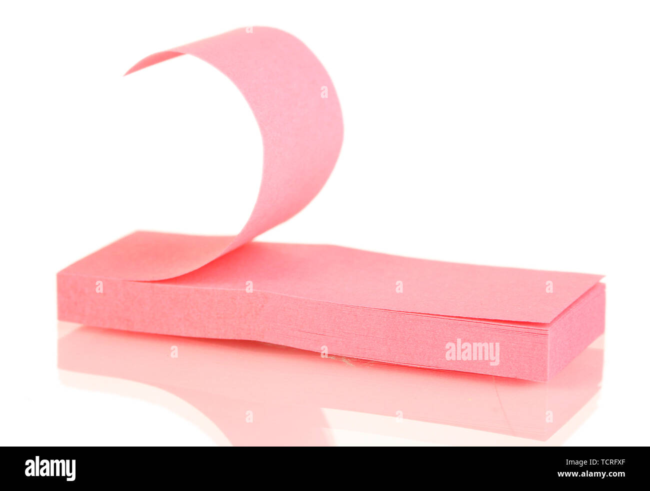 Pink sticky notes isolated on white Stock Photo - Alamy