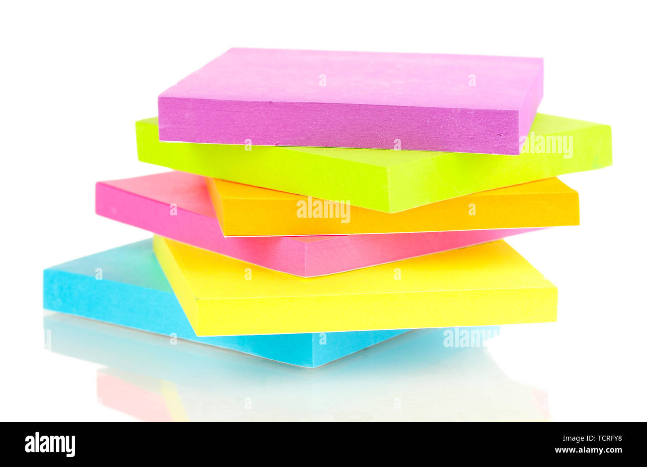 Stack of colorful Sticky Notes isolated on white Stock Photo - Alamy