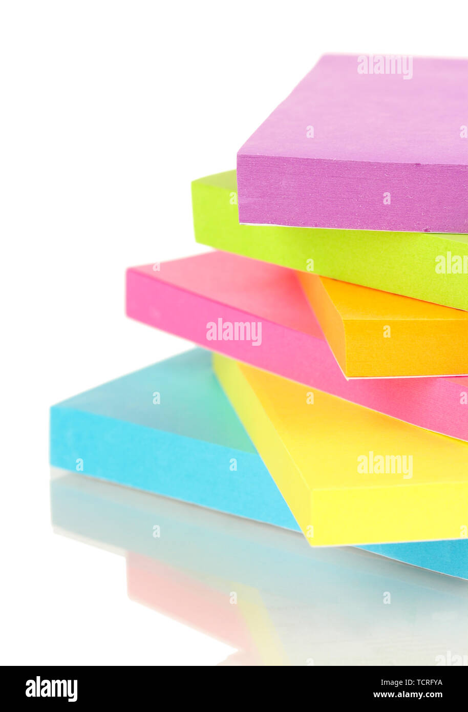 Stack of colorful Sticky Notes isolated on white Stock Photo - Alamy