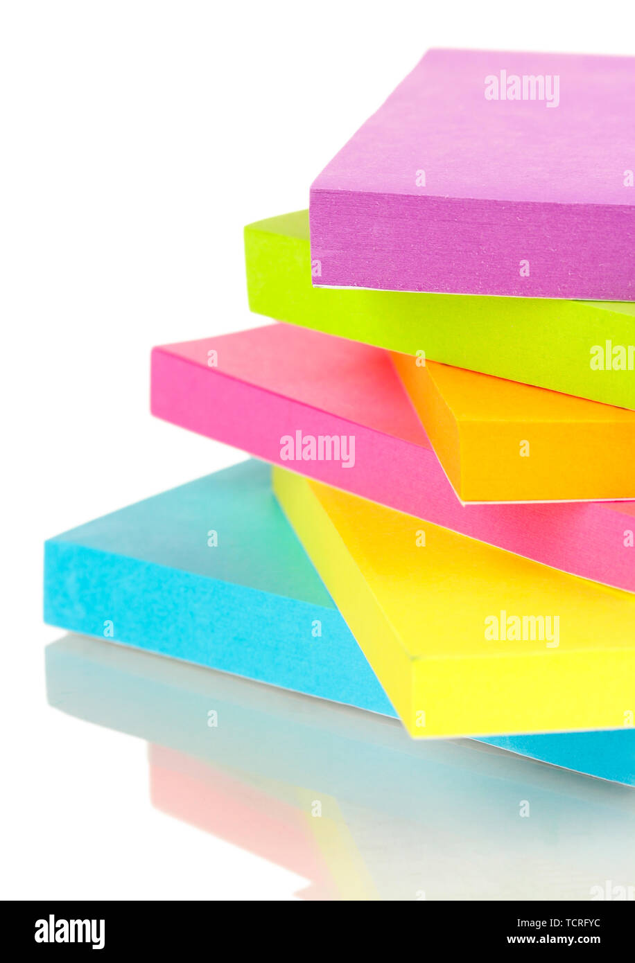 Stack of colorful Sticky Notes isolated on white Stock Photo - Alamy