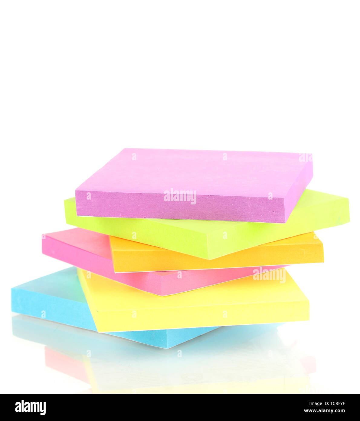 Stack of colorful Sticky Notes isolated on white Stock Photo - Alamy