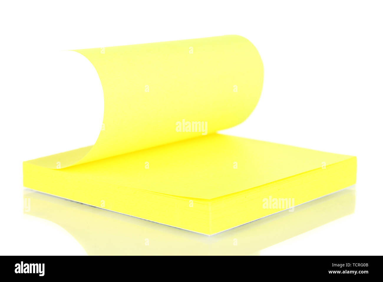 Yellow sticky notes isolated on white Stock Photo - Alamy