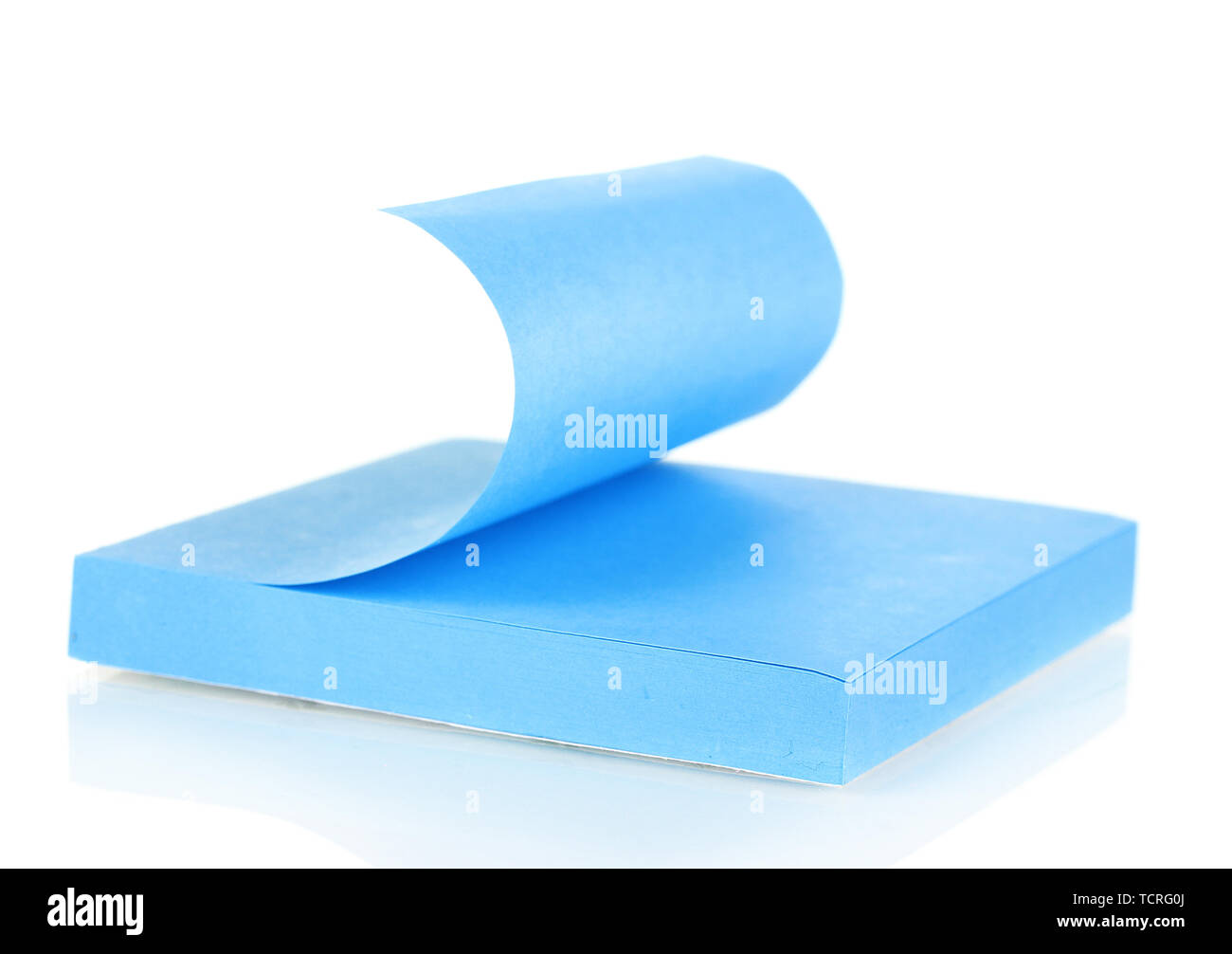 Blue sticky notes isolated on white Stock Photo - Alamy