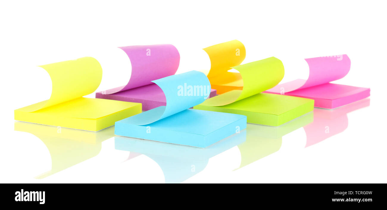 Colorful sticky notes isolated on white Stock Photo - Alamy