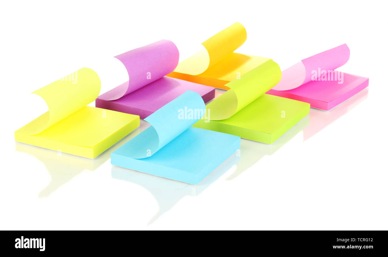 Colorful sticky notes isolated on white Stock Photo - Alamy