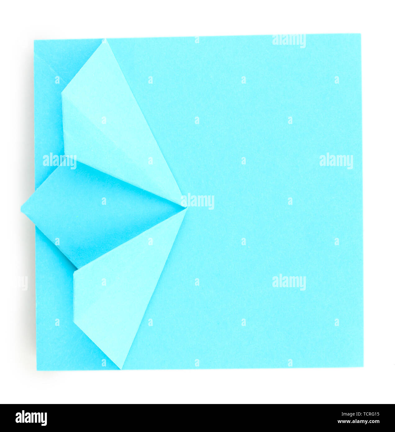 Blue sticky notes isolated on white Stock Photo - Alamy