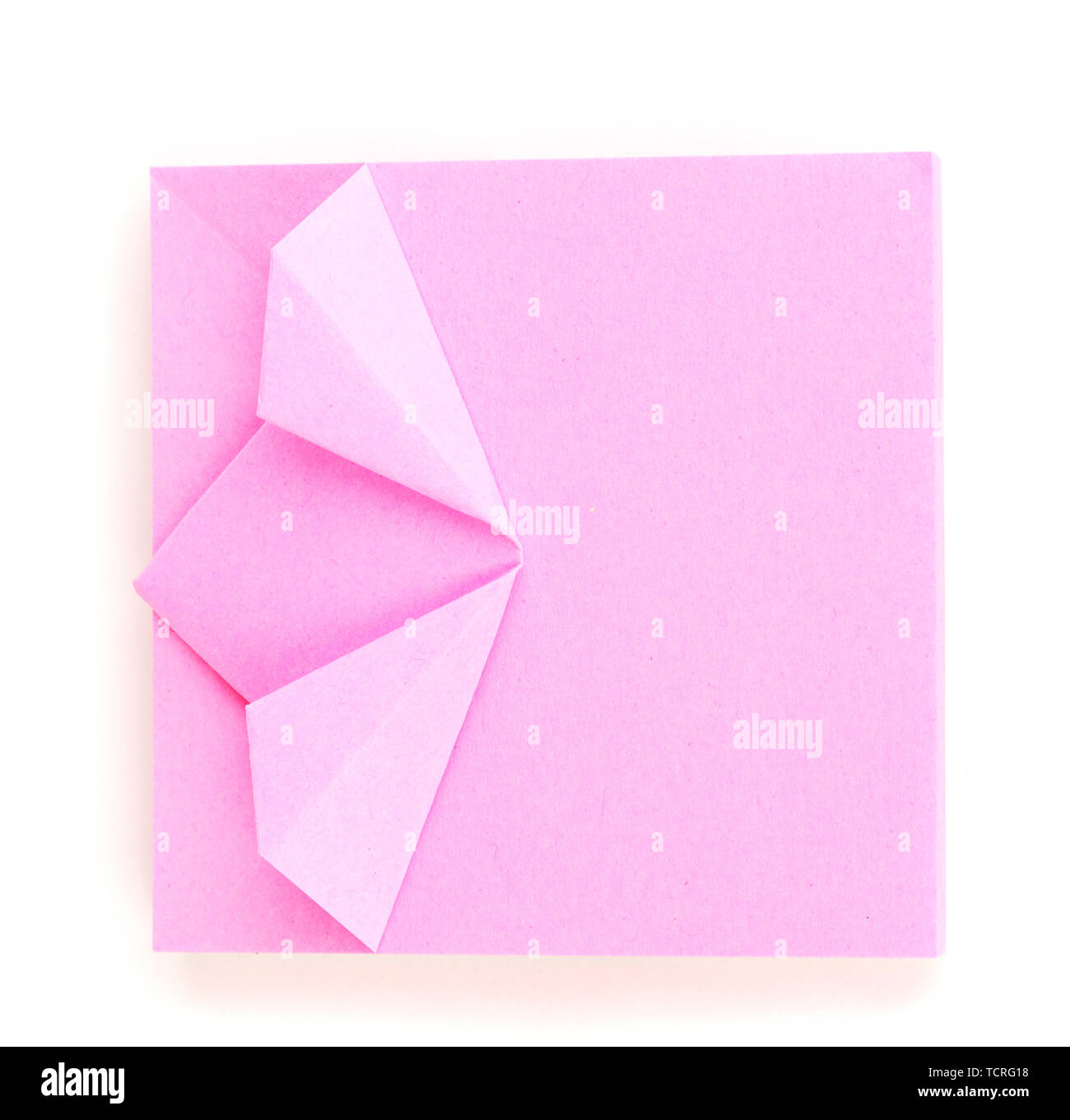 Pink sticky notes isolated on white Stock Photo - Alamy