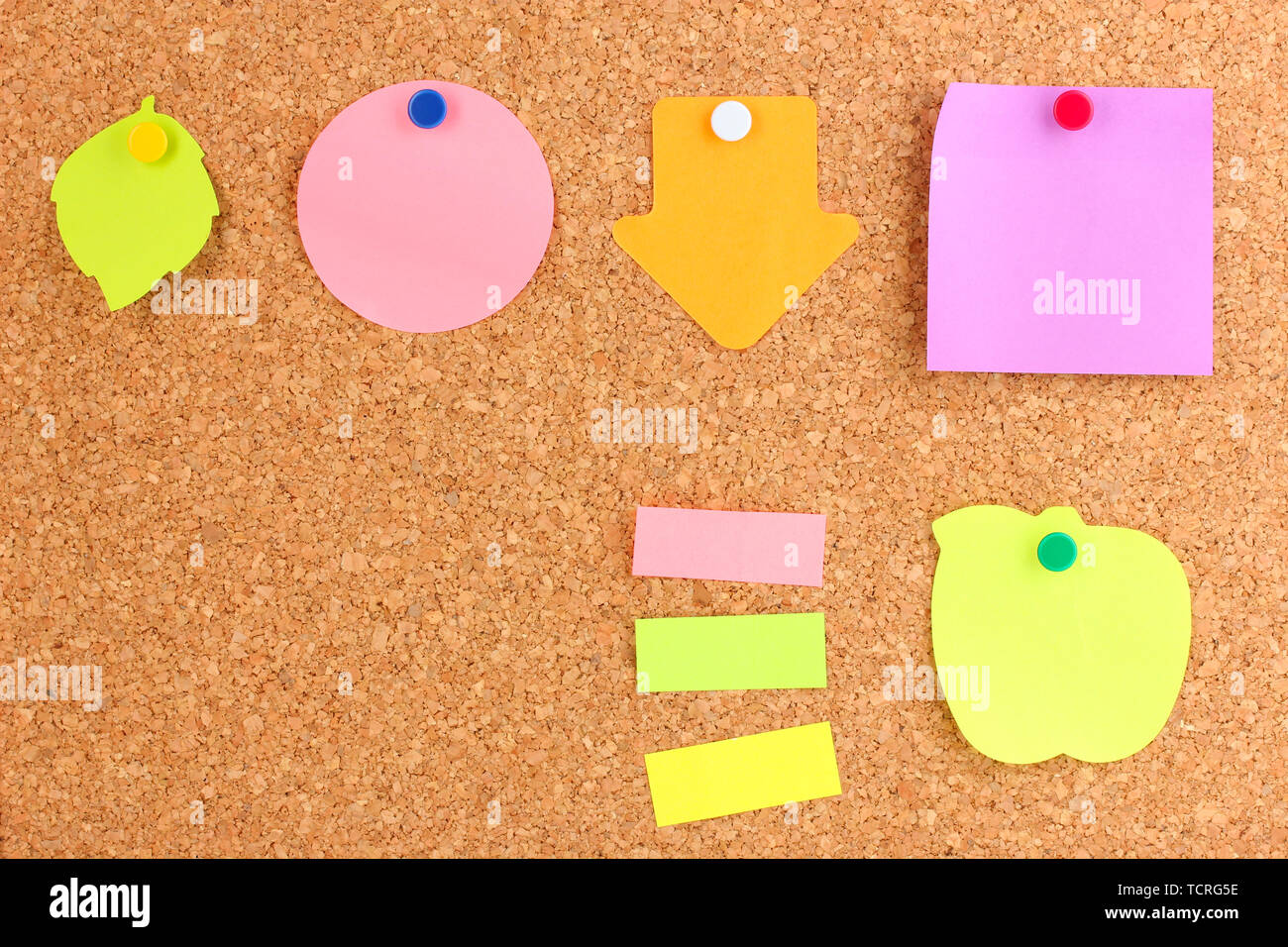 Colorful sticky notes on board Stock Photo - Alamy