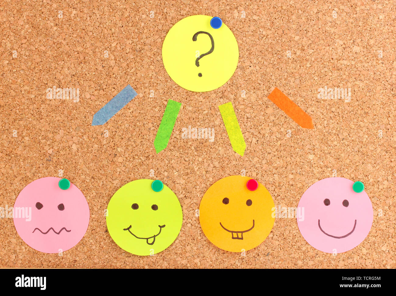 Colorful sticky notes on board Stock Photo - Alamy