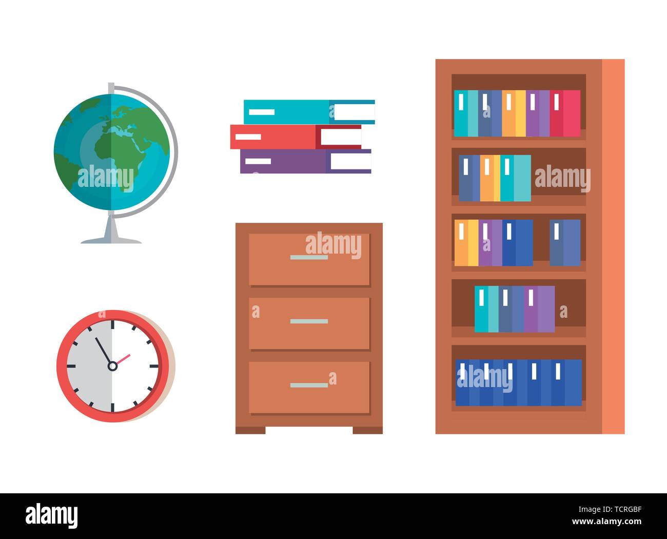 set of education academic knowledge in the school classroom Stock ...