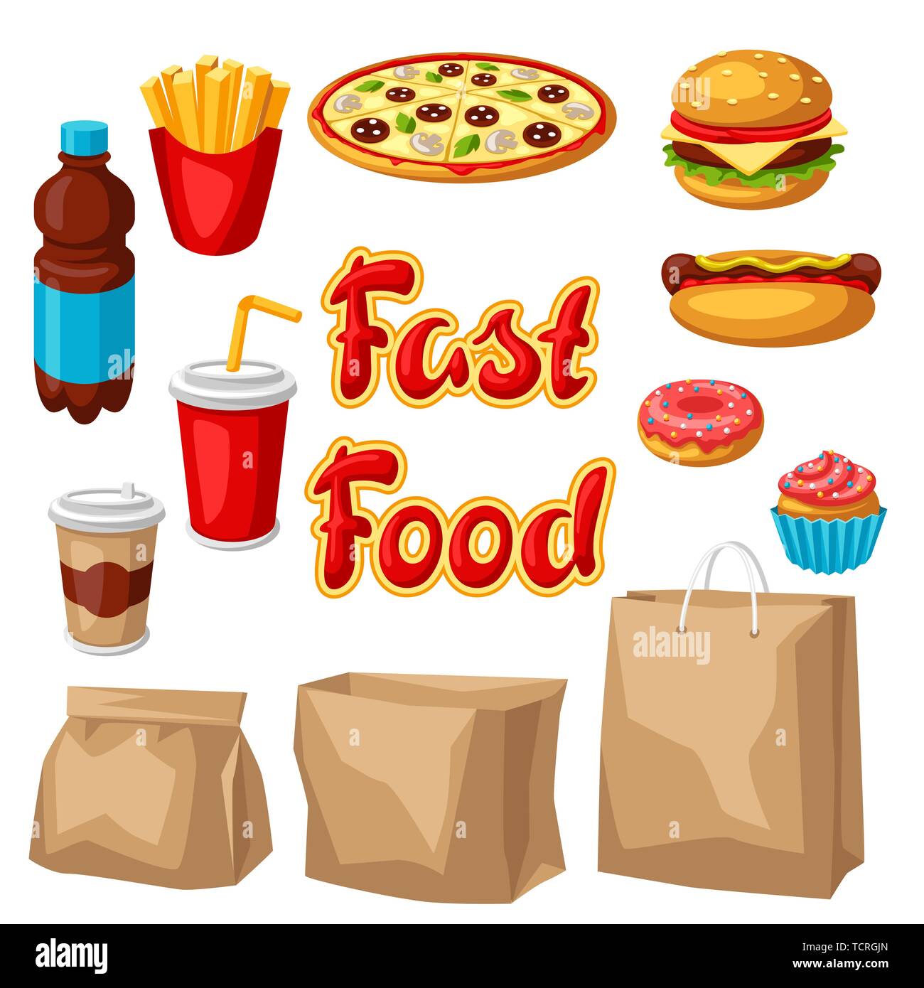 Unhealthy fast food Cut Out Stock Images & Pictures - Alamy