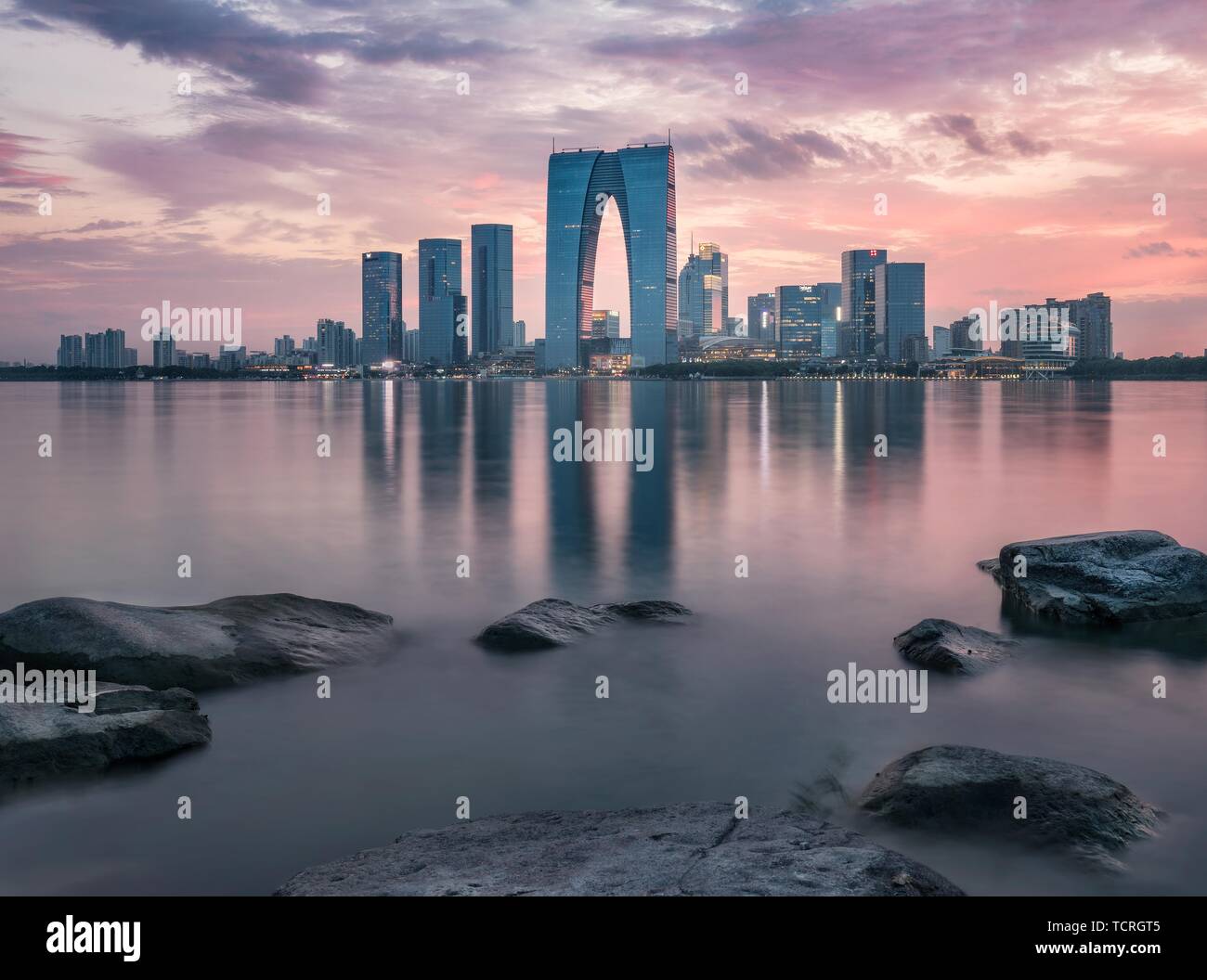Twilight river design architecture in the evening city sea sanctuary hi ...