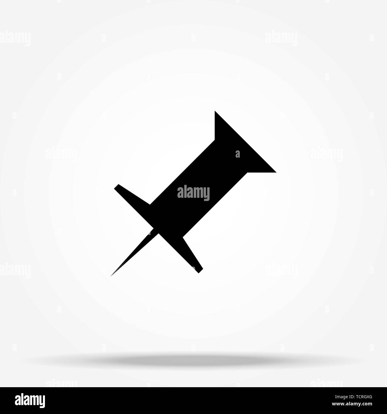 pin icon vector, solid logo illustration, pictogram isolated on white ...