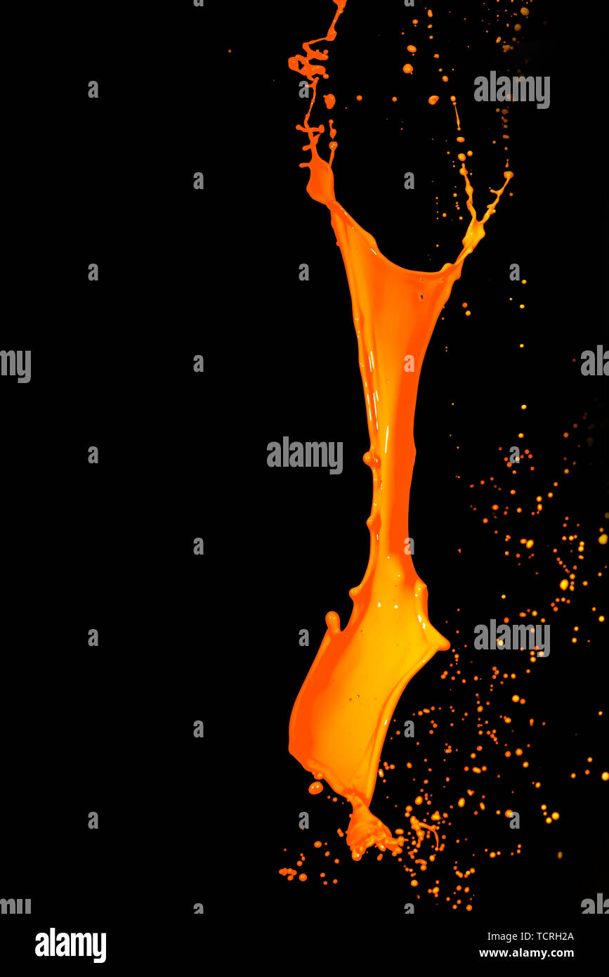 isolated orange water splash on background Stock Photo - Alamy