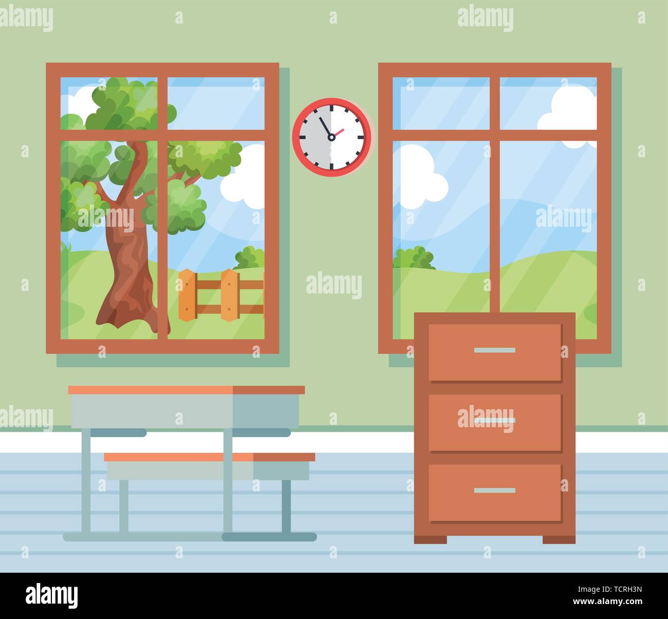Windows college classroom Stock Vector Images - Alamy
