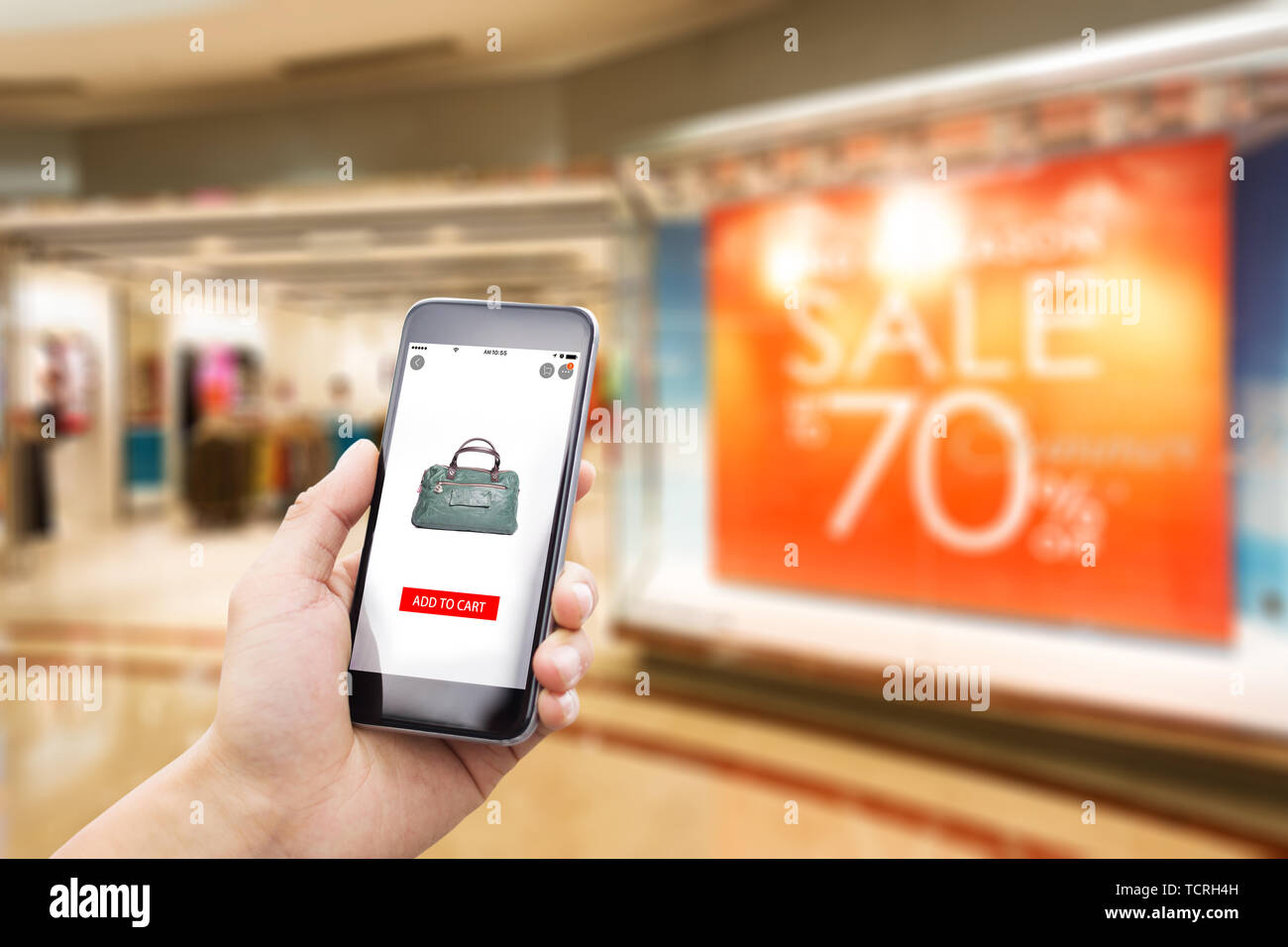 Mobile phone with sign of sale Stock Photo - Alamy