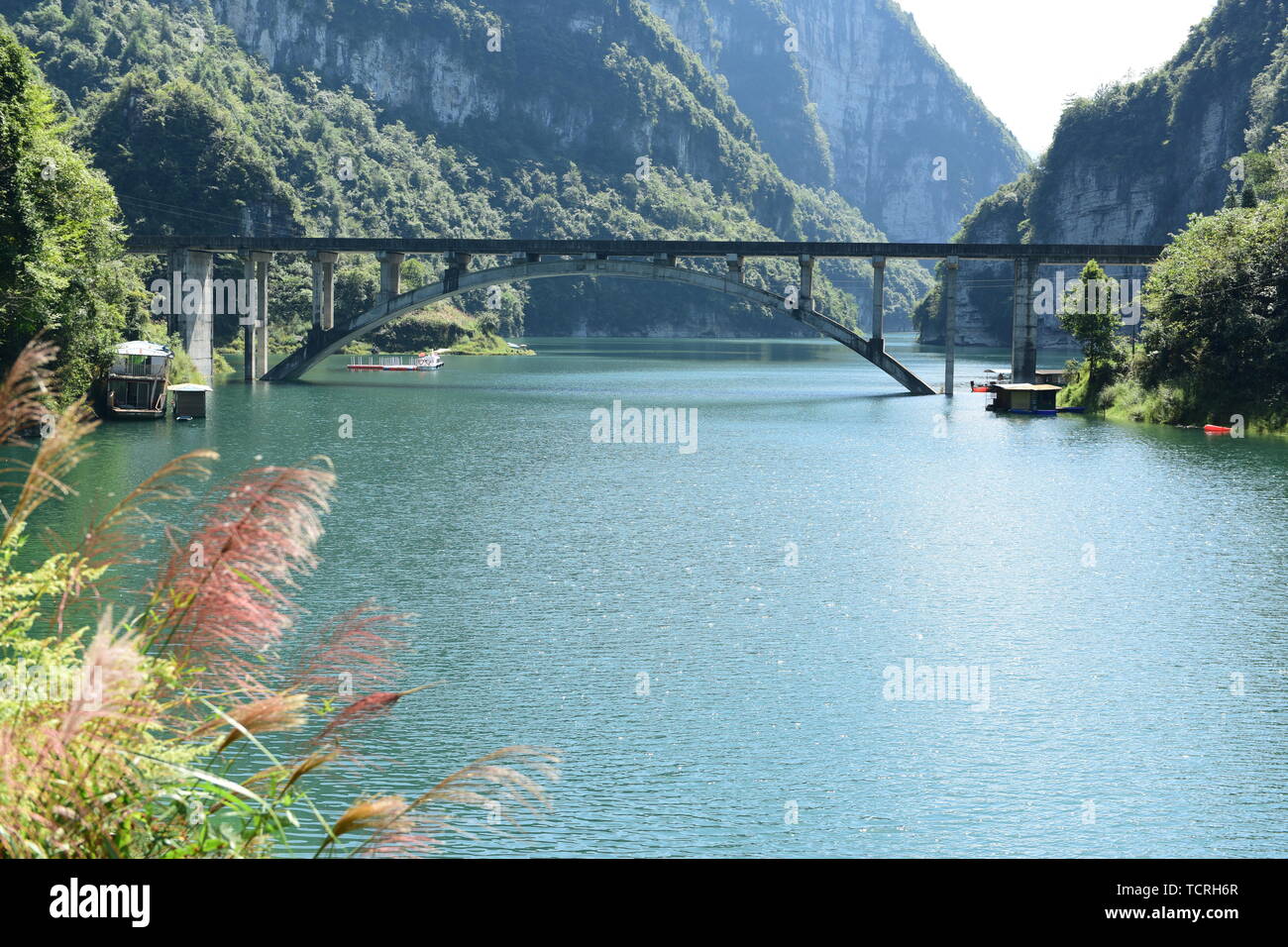 River bridge landscape Stock Photo - Alamy
