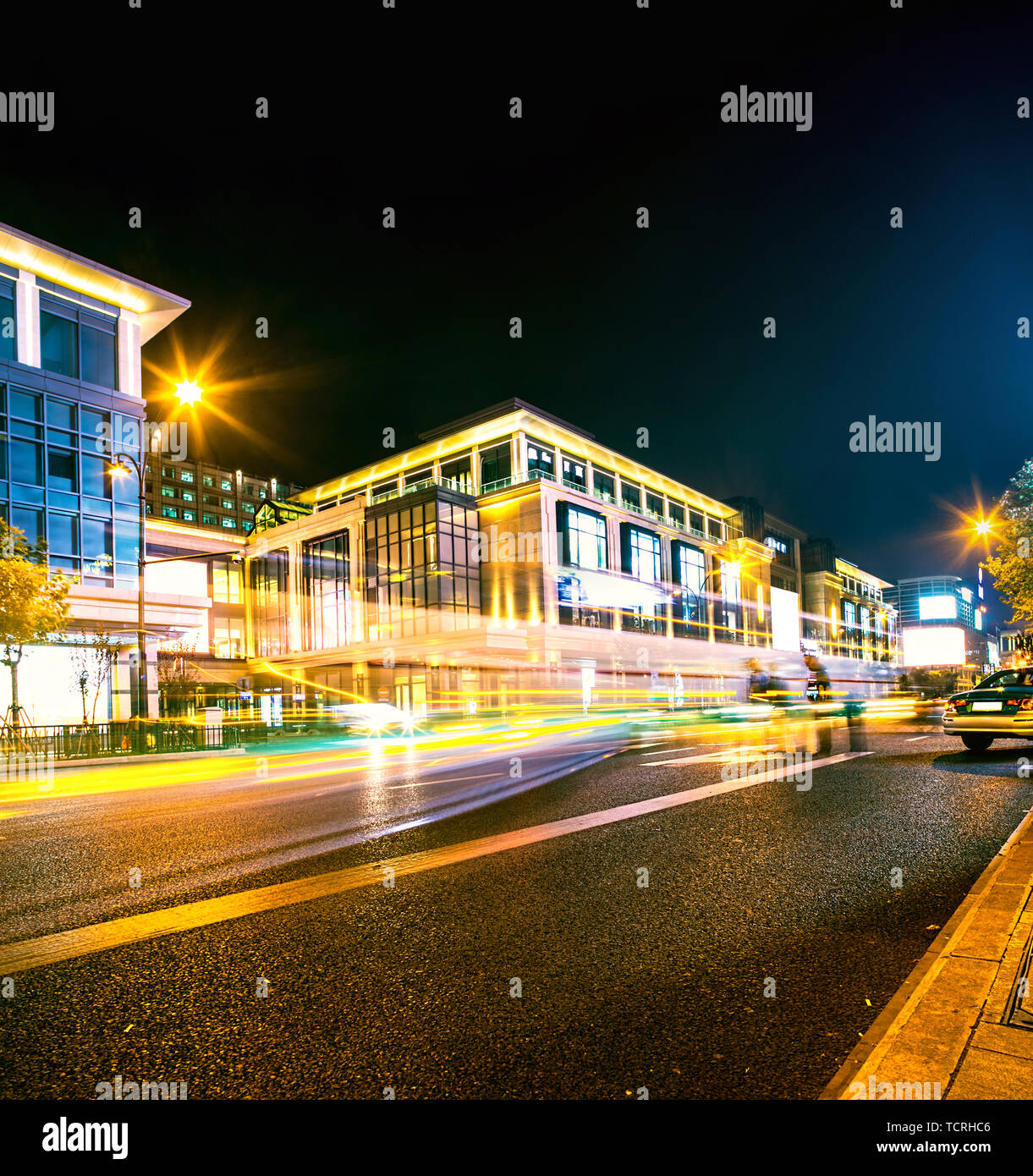 The modern city night background Stock Photo - Alamy