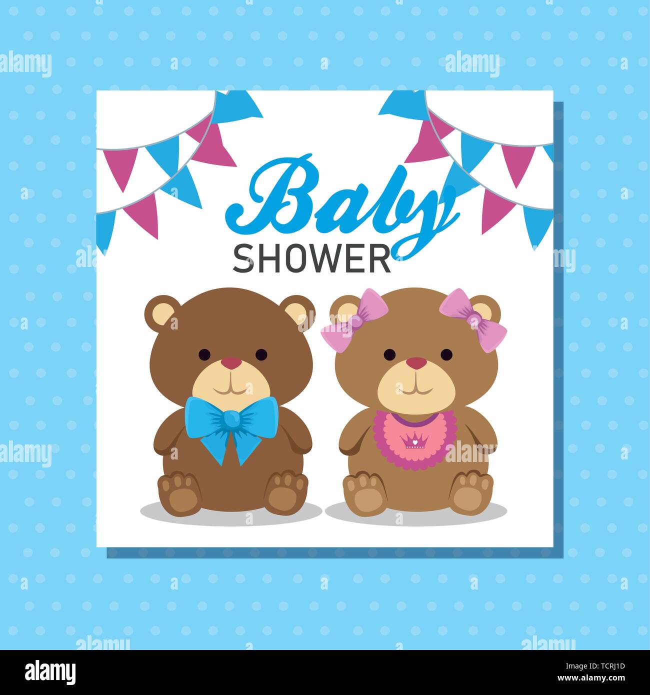 banner of teddy bears with party banner decoration Stock Vector Image ...