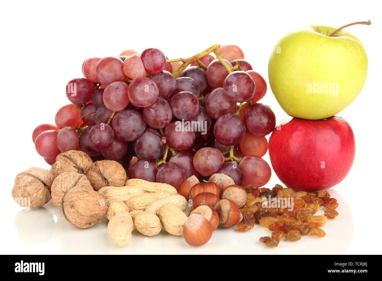 Grape with nuts isolated on white Stock Photo - Alamy