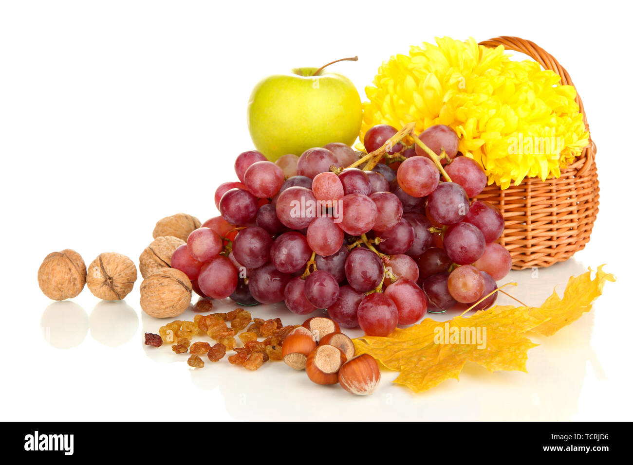 Grape with nuts isolated on white Stock Photo - Alamy