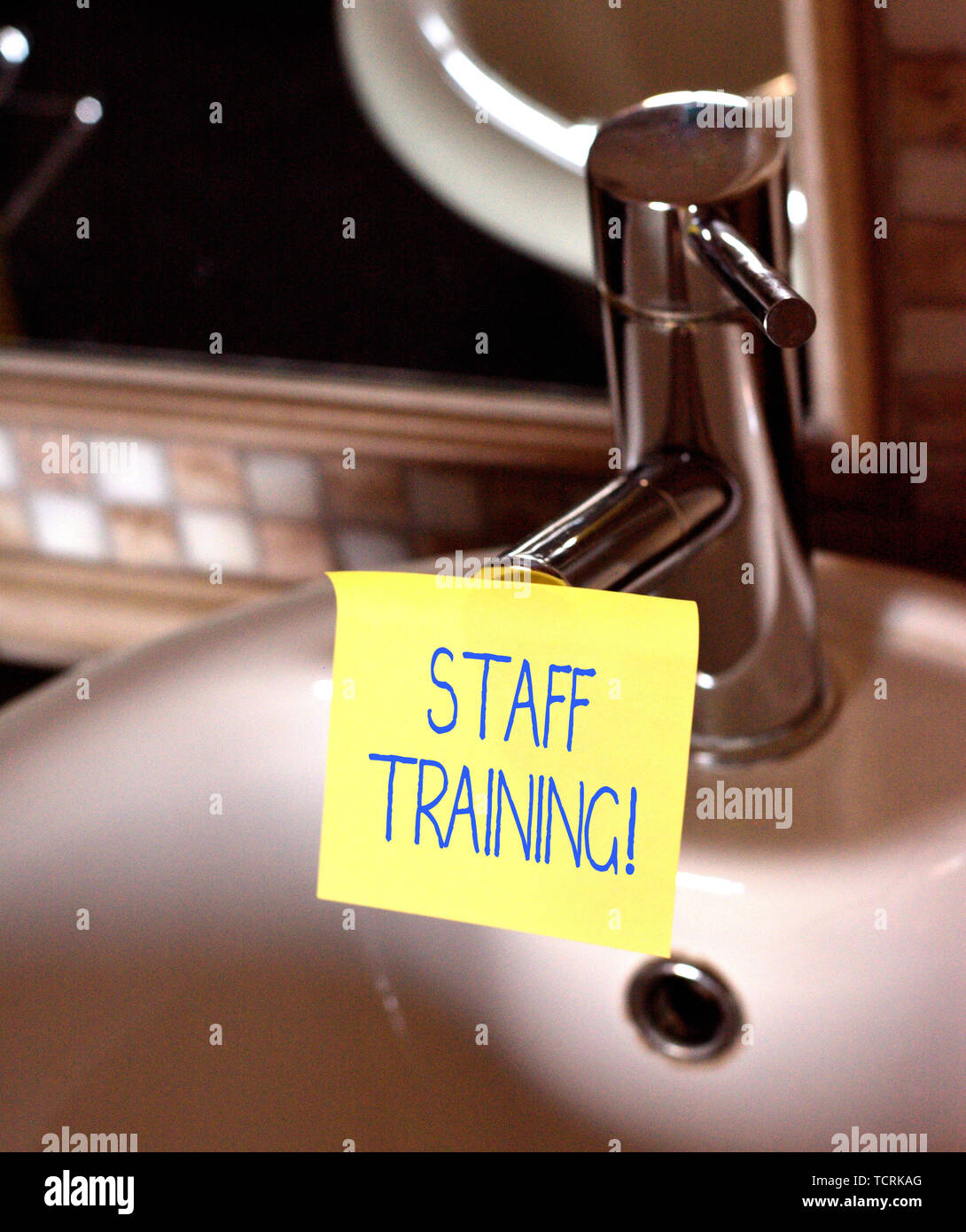 Writing note showing Staff Training. Business concept for learn ...