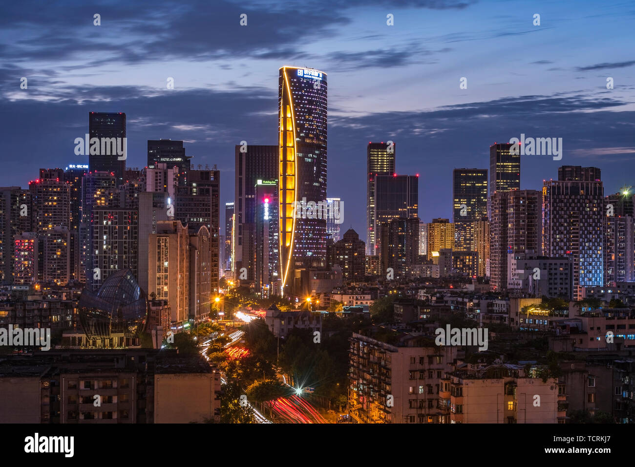 Chengdu Night Scene Stock Photo - Alamy