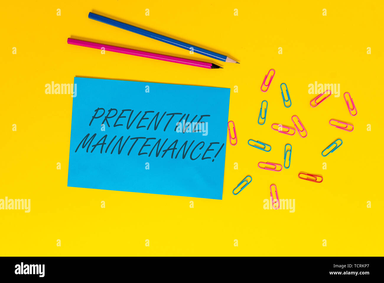 Writing note showing Preventive Maintenance. Business concept for Avoid ...