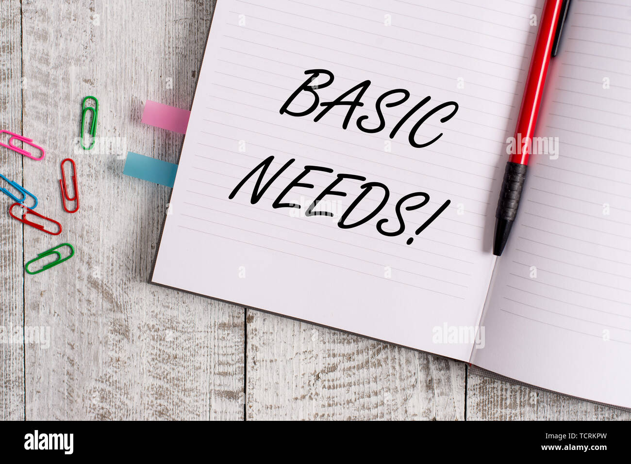 Conceptual hand writing showing Basic Needs. Concept meaning ...