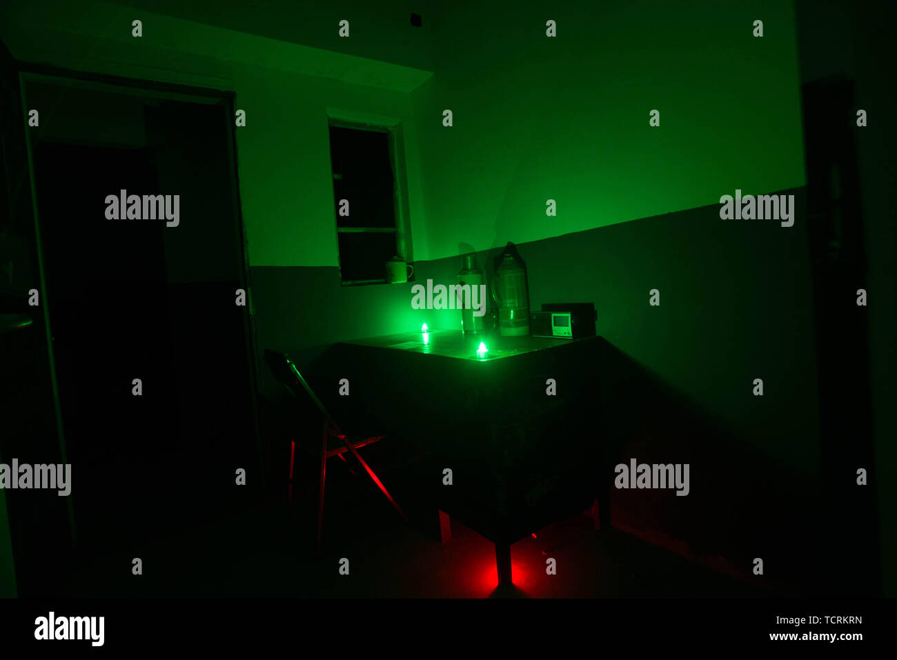 Horror haunted house, hospital-themed secret room escape Stock Photo ...