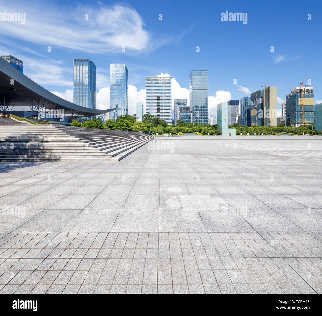 Empty marble square of a modern city Stock Photo - Alamy
