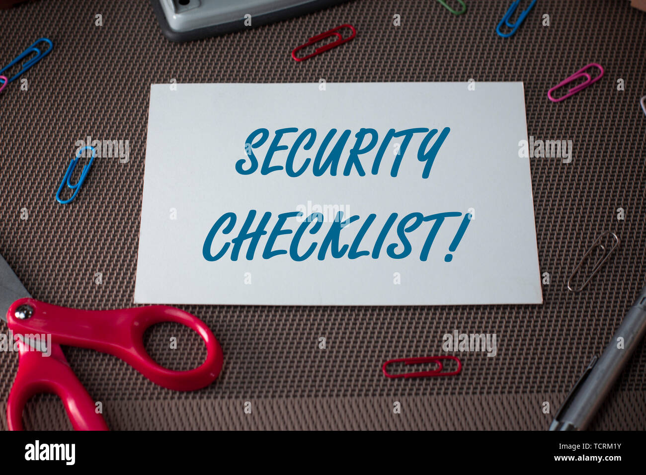 Text sign showing Security Checklist. Business photo showcasing ...