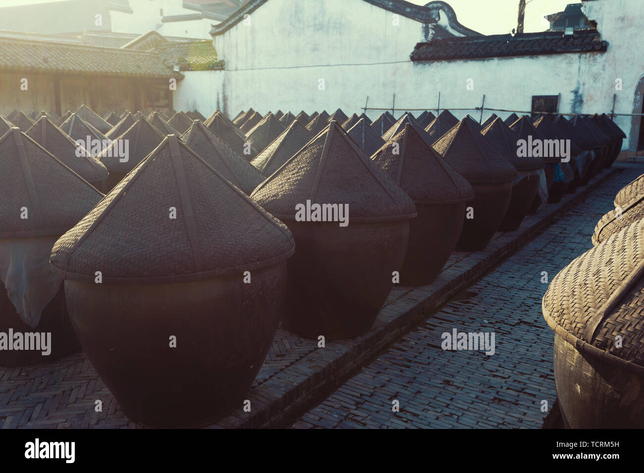 traditional chinese wine fermentation cans Stock Photo - Alamy