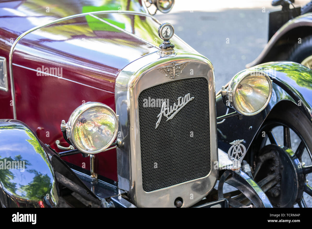 Bedford, Bedfordshire, UK June 2 2019. Fragment of The Austin Car ...