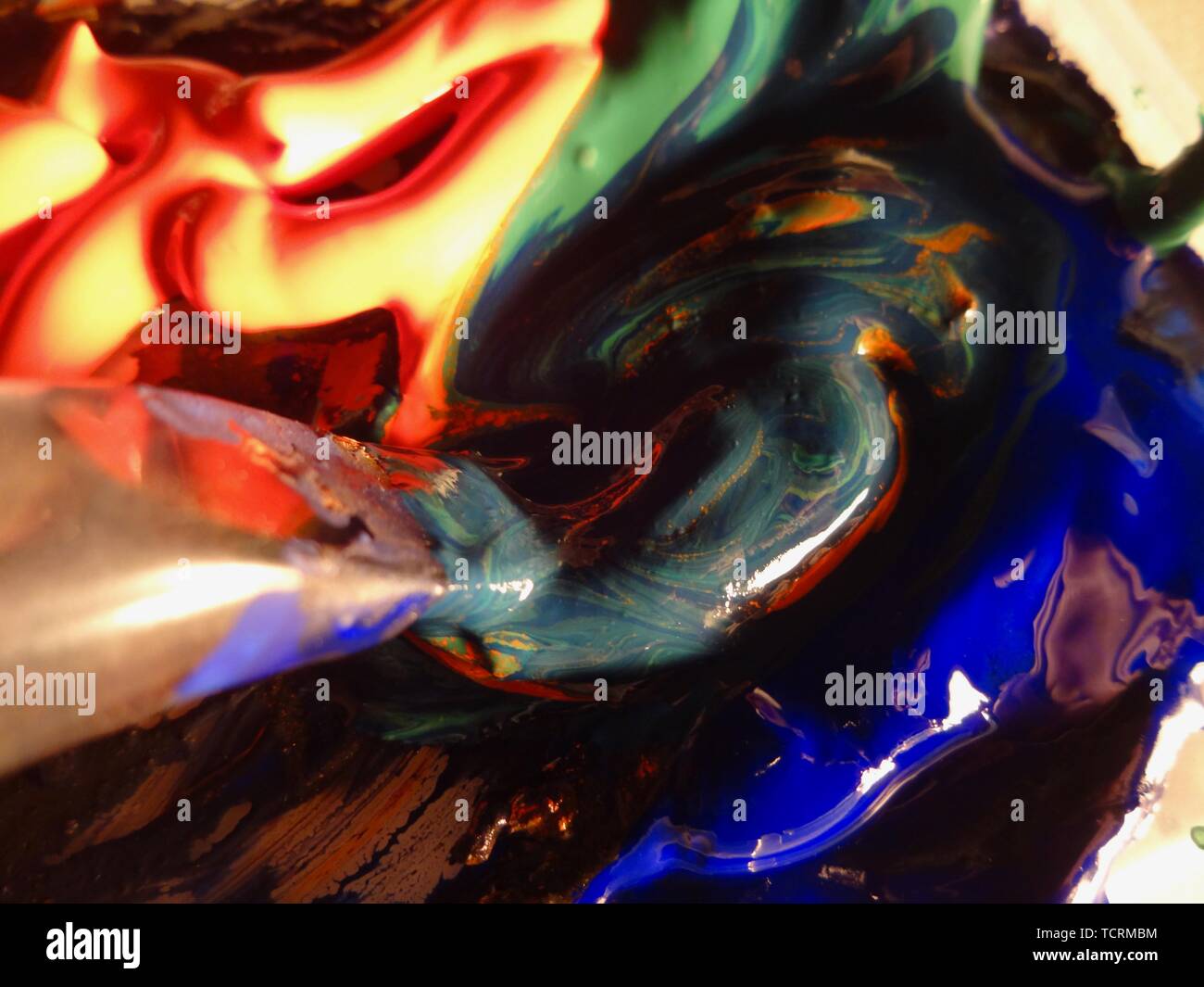 The flow of pigments, the mixing of pigments, the process of painting ...
